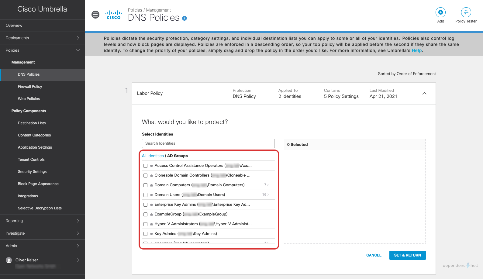 Integrating Cisco Umbrella Roaming Client with Active Directory